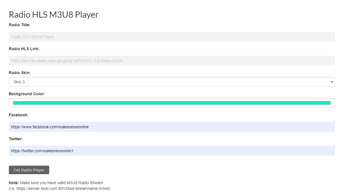 Radio HLS M3U8 Player | RadioForge